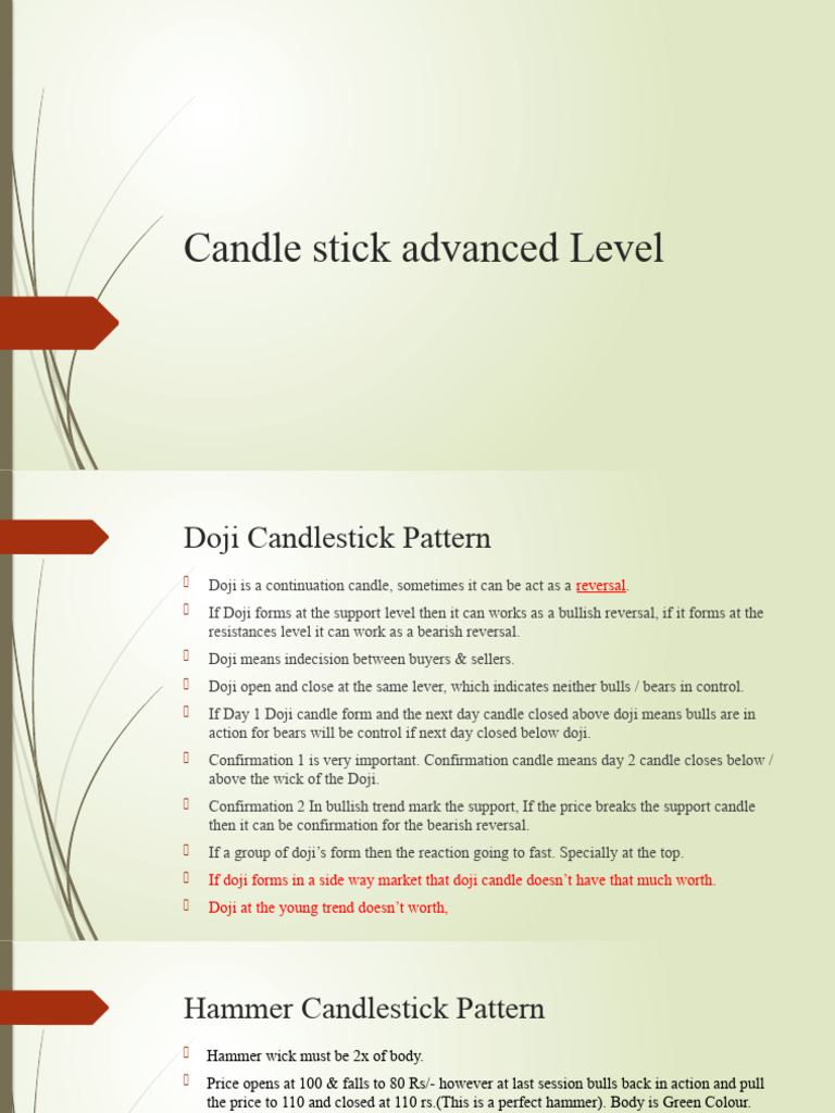 Identifying Candlestick Patterns Advanced Level | PDF | Market Trend ...
