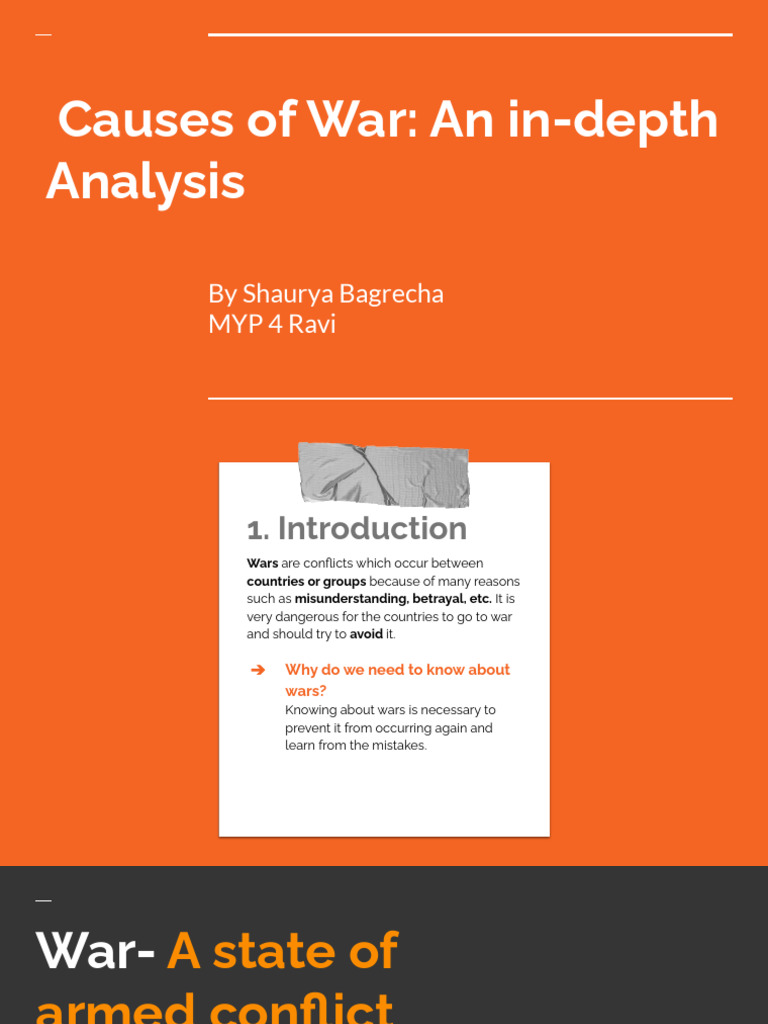 Causes of War - An In-Depth Analysis by Shaurya Bagrecha, MYP 4 Ravi ...