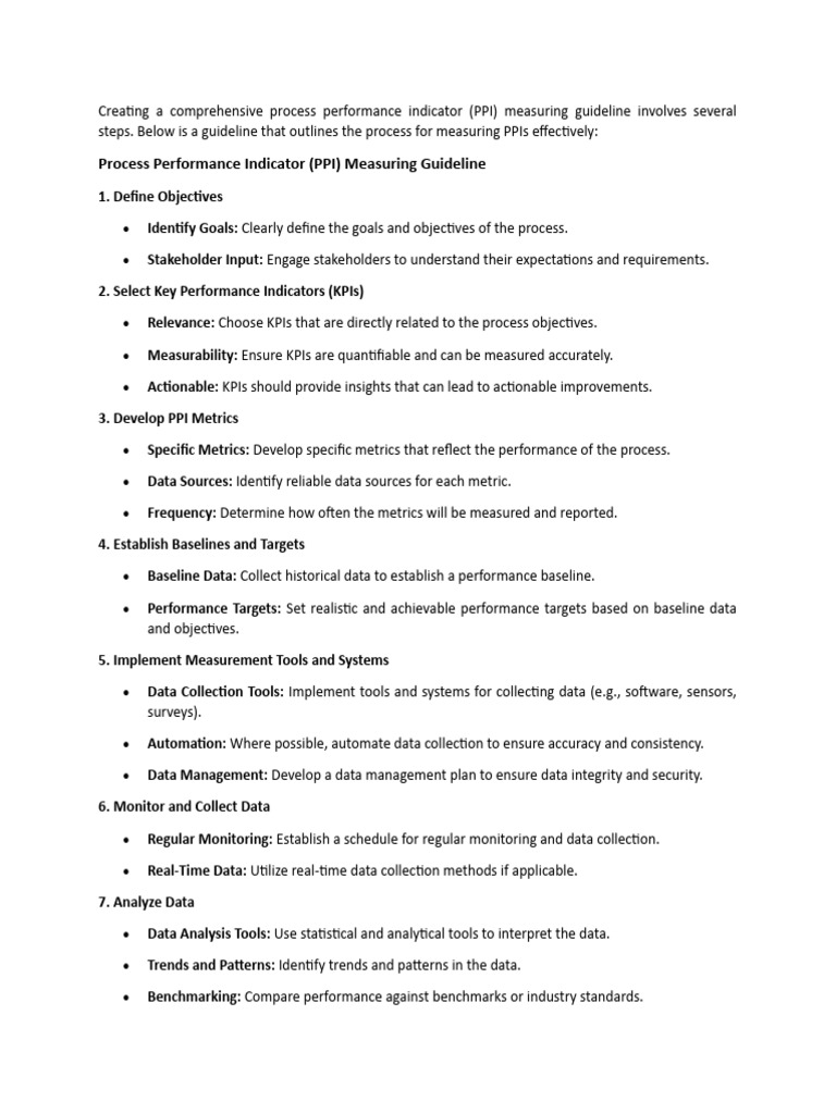 PPI Measuring Guideline & Matrix | PDF | Performance Indicator | Data