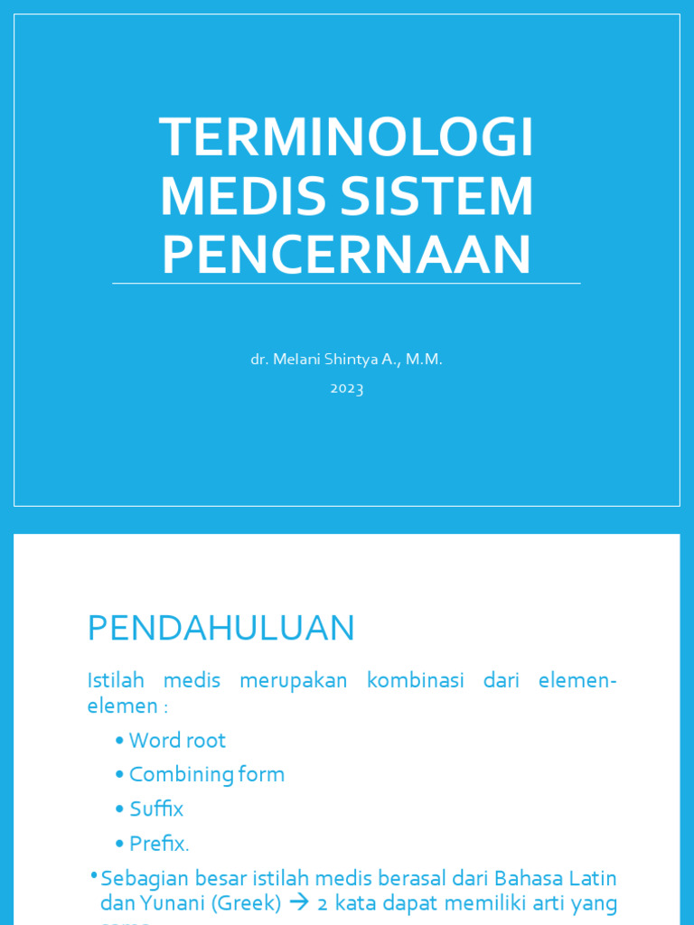 Terminologi Medis Sistem Pencernaan | PDF | Kesehatan Holistik