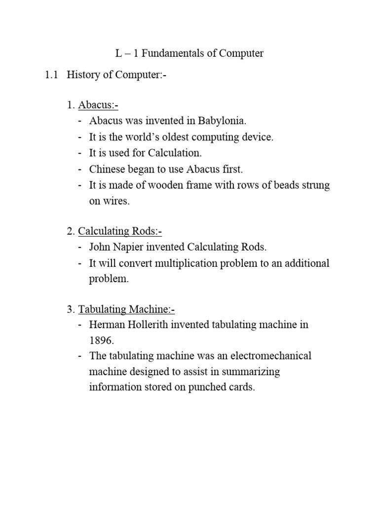 1. Fundamentals of Computer | Download Free PDF | Random Access Memory | Read Only Memory
