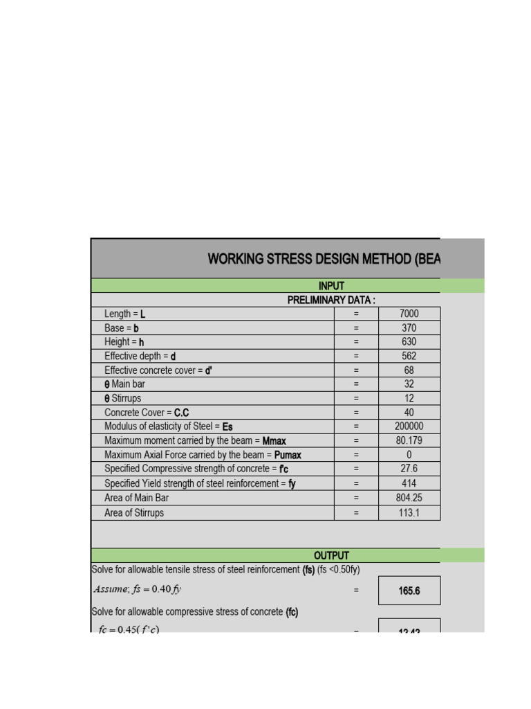 Beam Design WSD | PDF | Beam (Structure) | Strength Of Materials