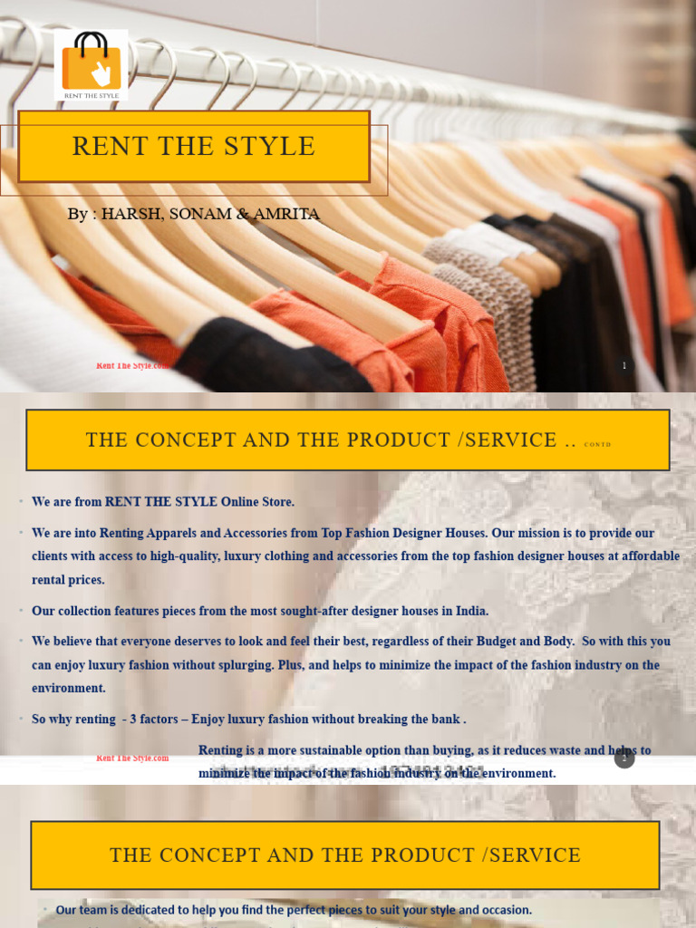 RENT-THE STYLE final ppt revised | Download Free PDF | Subscription Business Model | Fashion