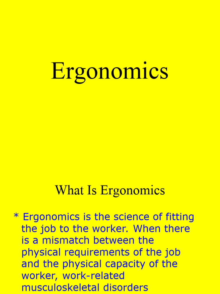 OSHA Ergonomics | PDF | Human Factors And Ergonomics | Medical Specialties