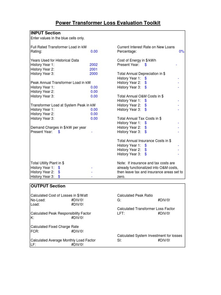 Power Transformer Loss Evaluation Tool | PDF