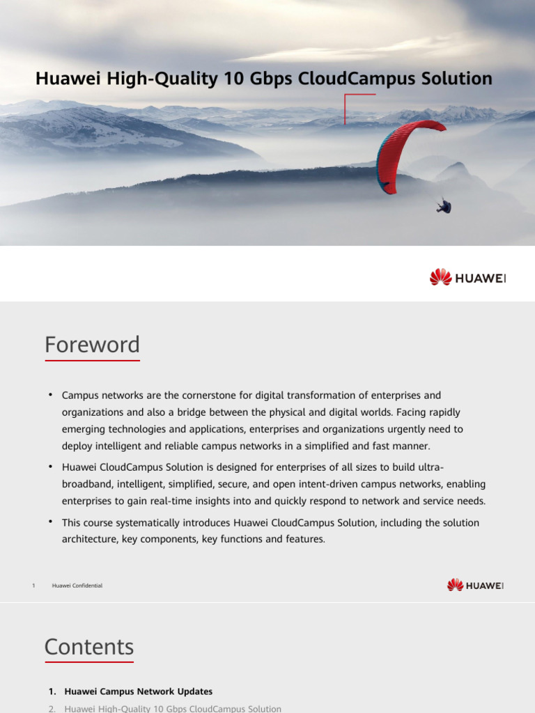 01 Huawei High-Quality 10 Gbps CloudCampus Solution | PDF | Computer Network | Wi Fi