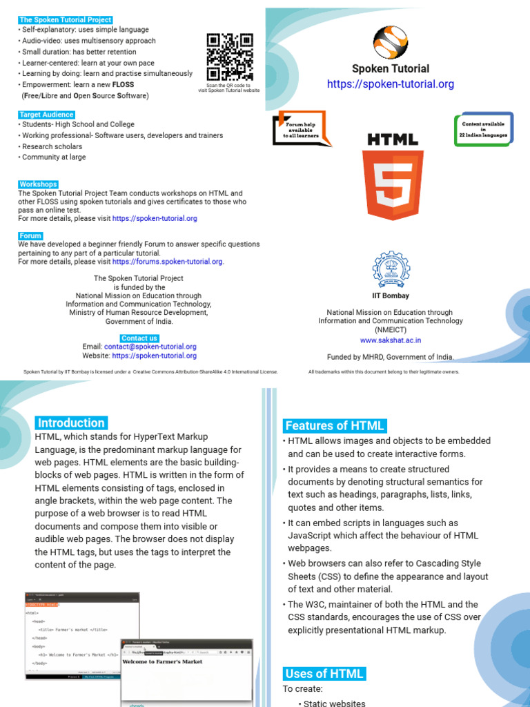HTML Brochure English | PDF | Html | World Wide Web