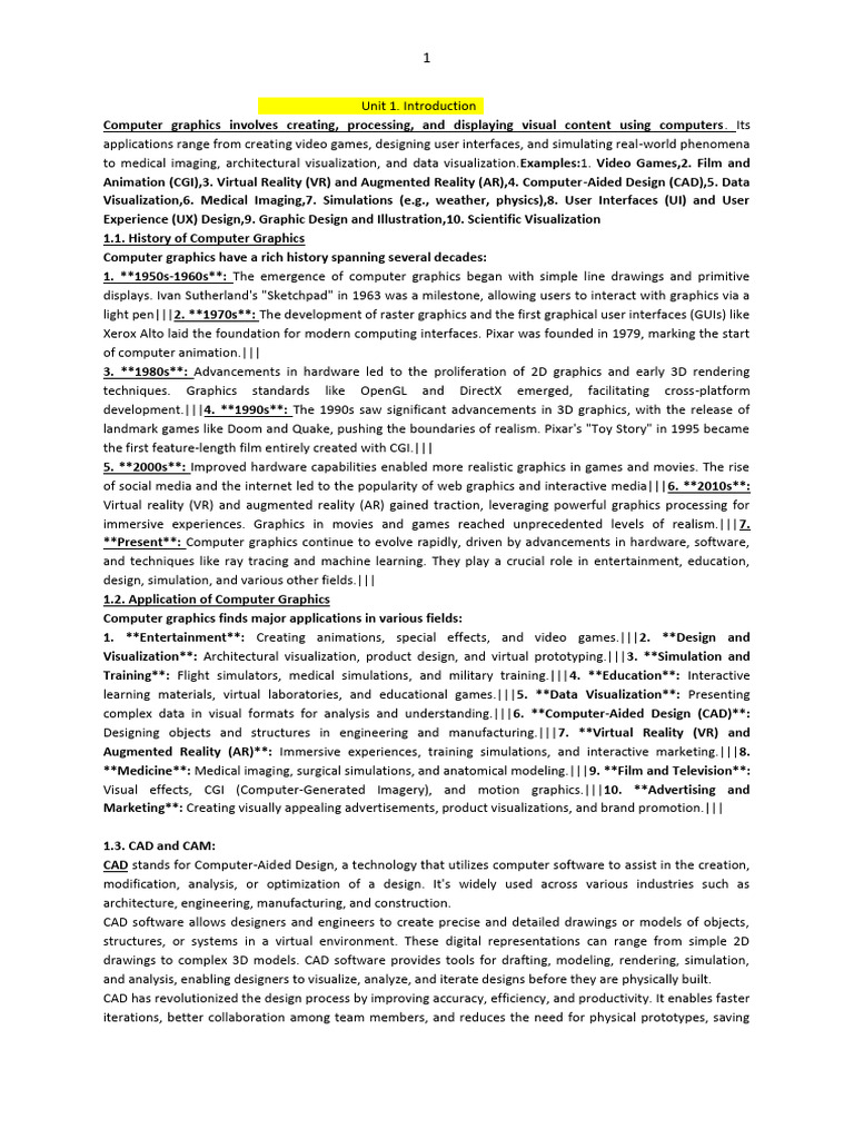 Computergraphics Pdf 3 D Computer Graphics 2 D Computer Graphics 7754