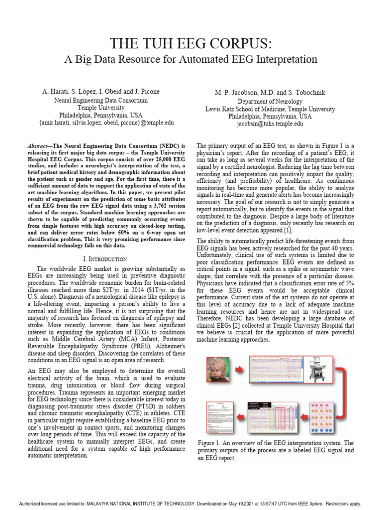 THE TUH EEG CORPUS | Download Free PDF | Electroencephalography | Medical Diagnosis