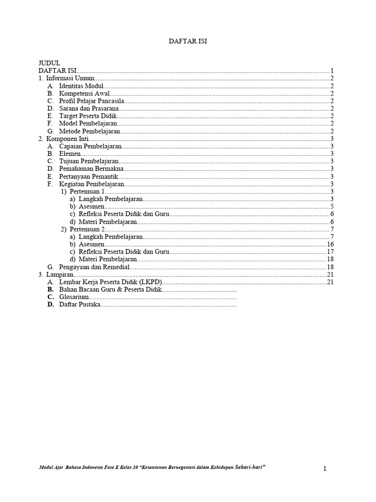 Modul Ajar Kelas X (1) | PDF