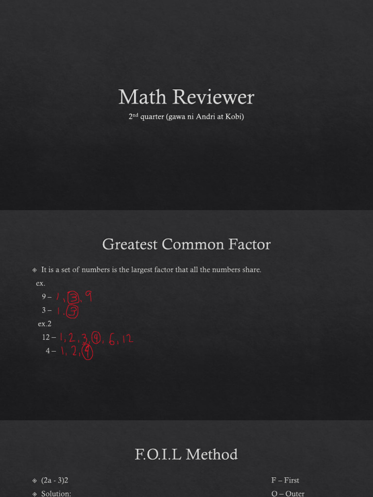 Math_Reviewer | Download Free PDF | Factorization | Discrete Mathematics