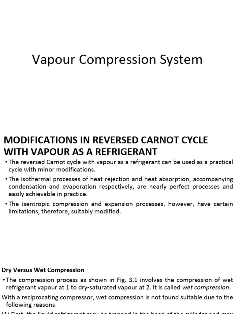 Vapour Compression System | PDF | Refrigeration | Continuum Mechanics