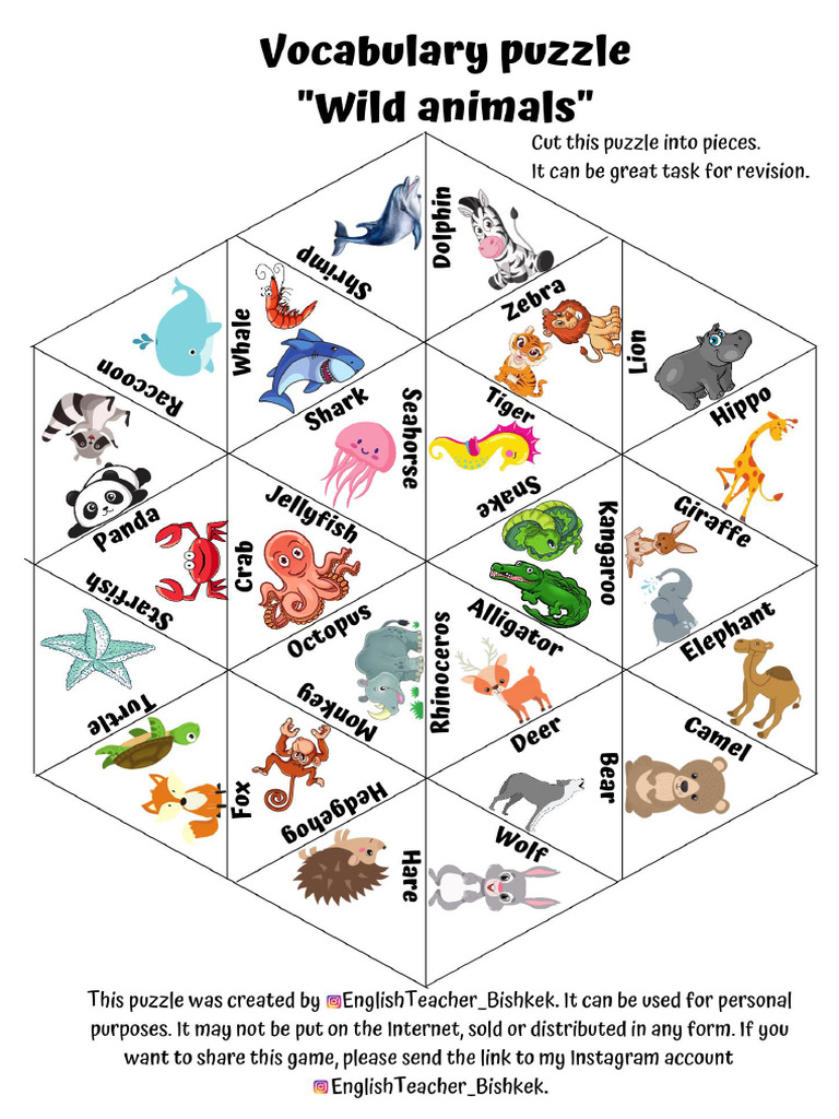 'Animals Wild' Puzzle | PDF