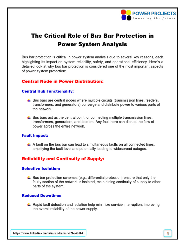Bus Bar Protection | PDF | Relay | Reliability Engineering