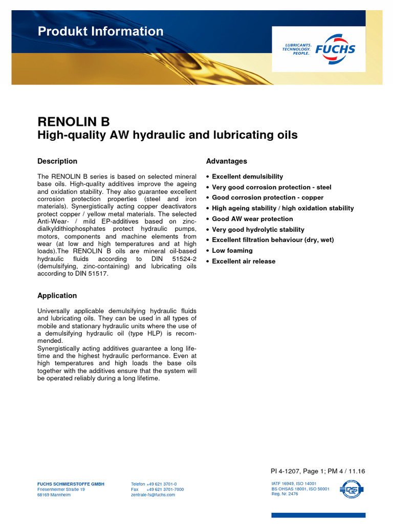 Fuchs Renolin B | PDF