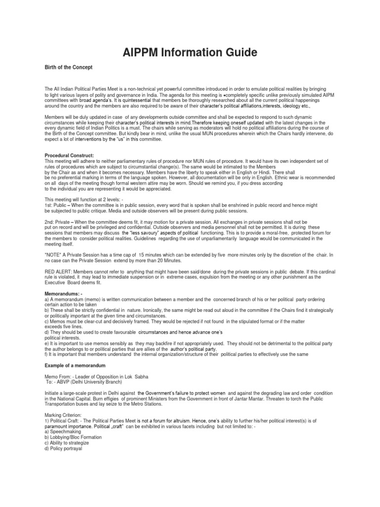 aippm_information_guide | Download Free PDF | Memorandum | Committee