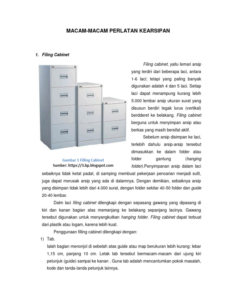 Macam-macam Peralatan Kearsipan | PDF