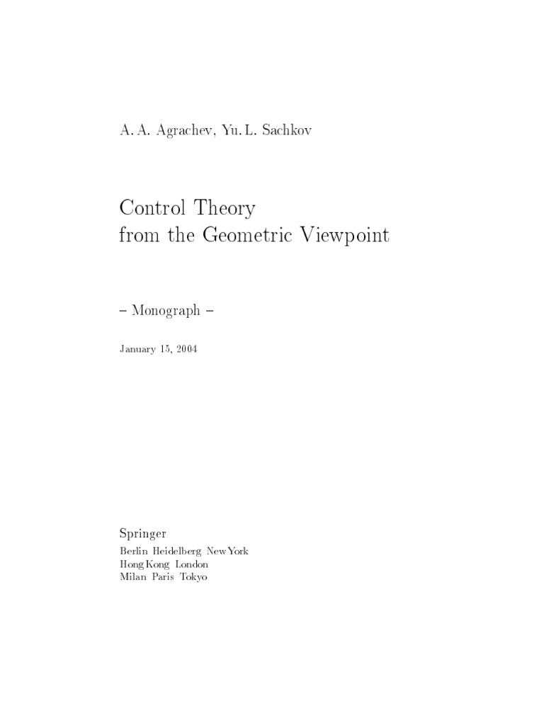 Geometric Control Theory Overview | PDF | Manifold | Differentiable ...