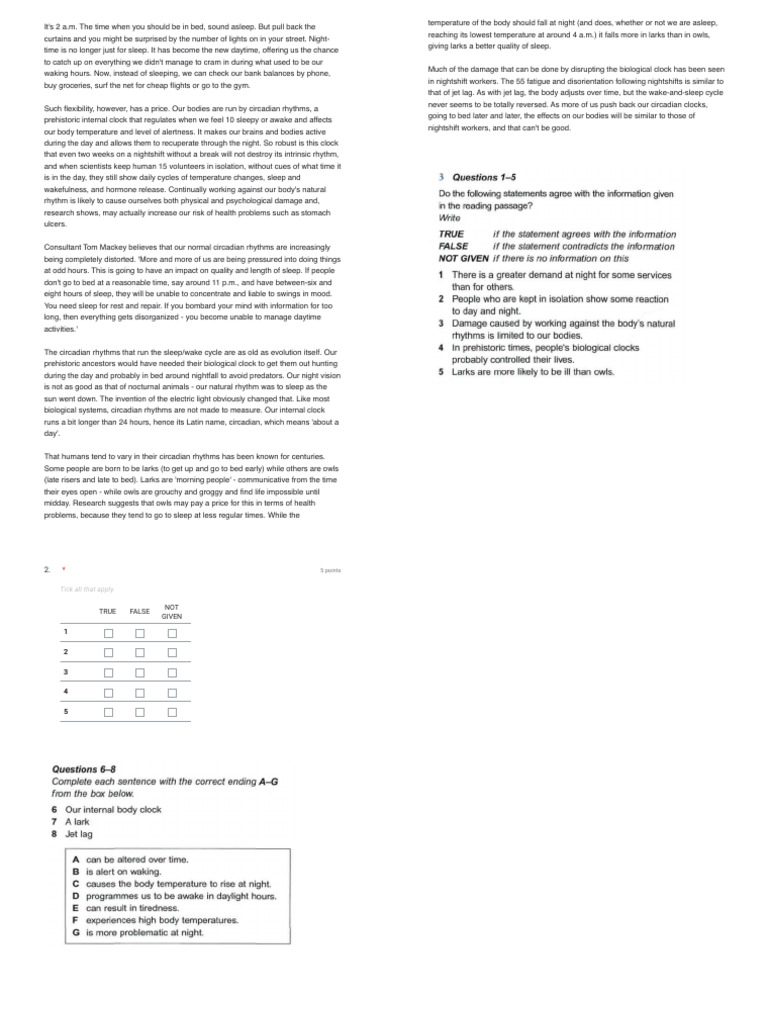 WHO NEEDS SLEEP - Google Forms | PDF | Sleep | Circadian Rhythm