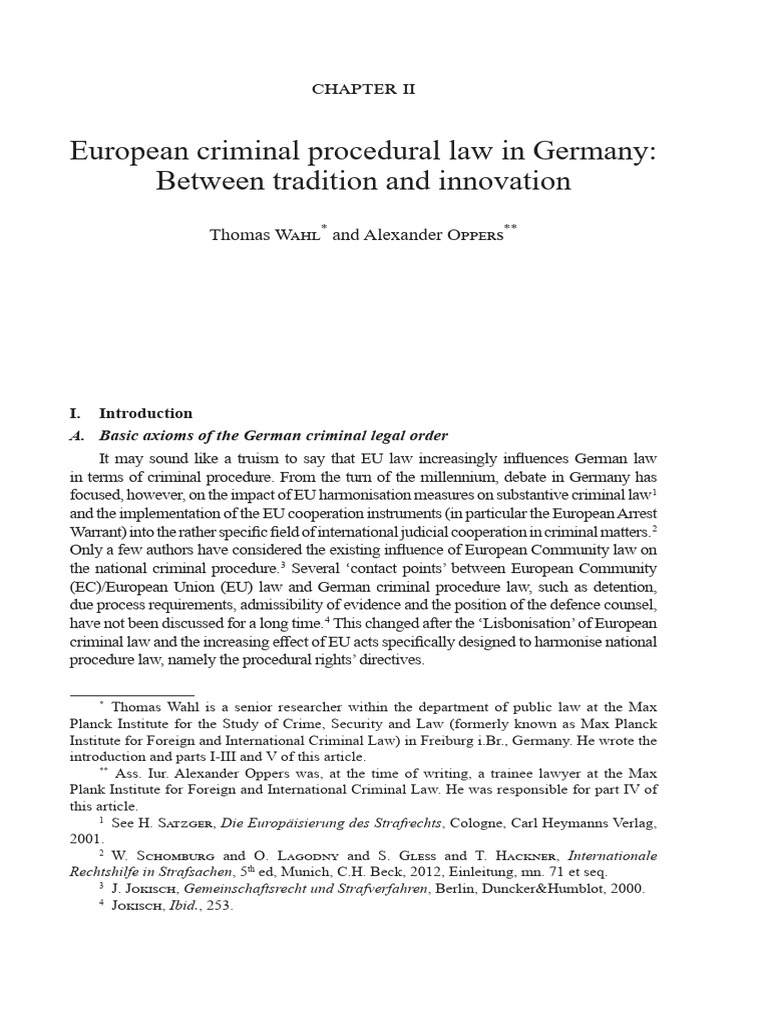 German Criminal Procedure Law Overview | PDF | Prosecutor | Criminal ...