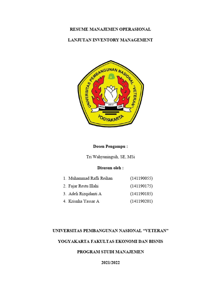 Resume Mol Kel 5 Inventory Management | PDF