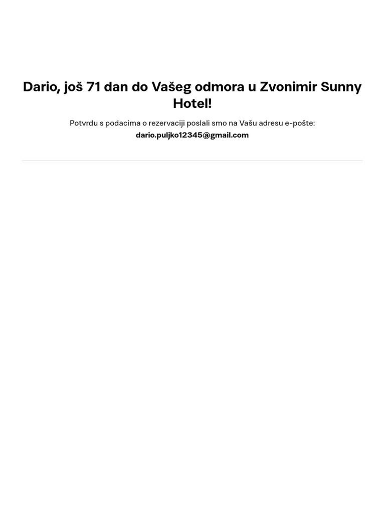 Rezervacija - Potvrda - Valamar Hotels & Resorts | PDF