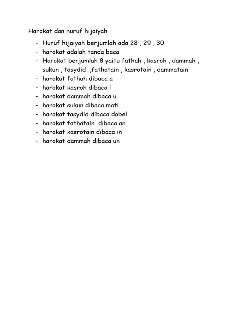 Harokat Dan Hijaiyah | PDF
