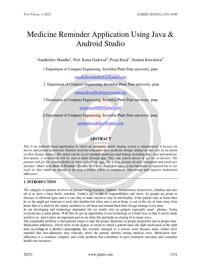 Medicine_Reminder_Application_Using_Java____Android_Studio_ijariie20251 | PDF | Android ...