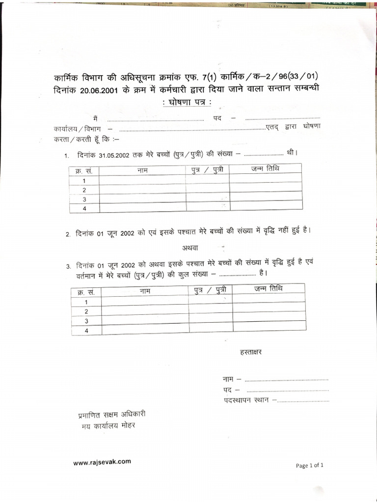 Santan Ghoshana Patra - 1 | PDF