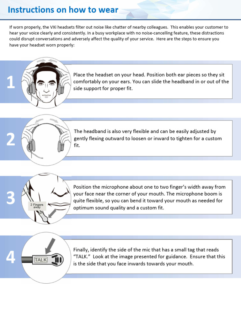 VXi Headset Use For Call Center | PDF