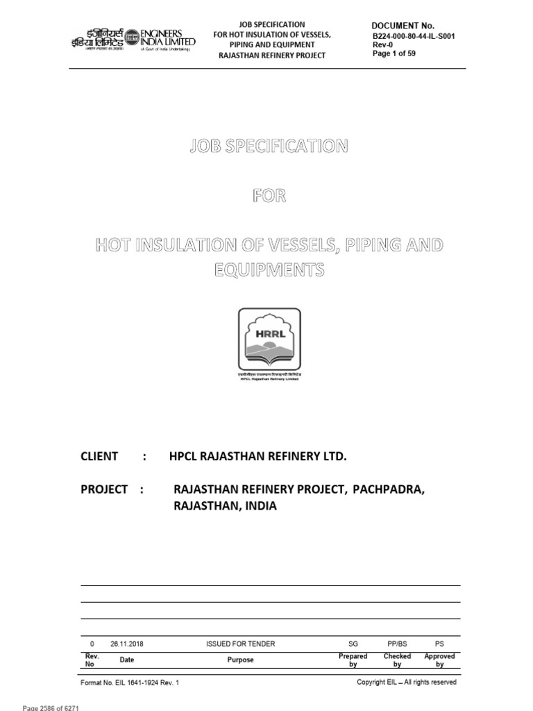 Insulation Procedure Eil | PDF | Thermal Insulation | Fiberglass