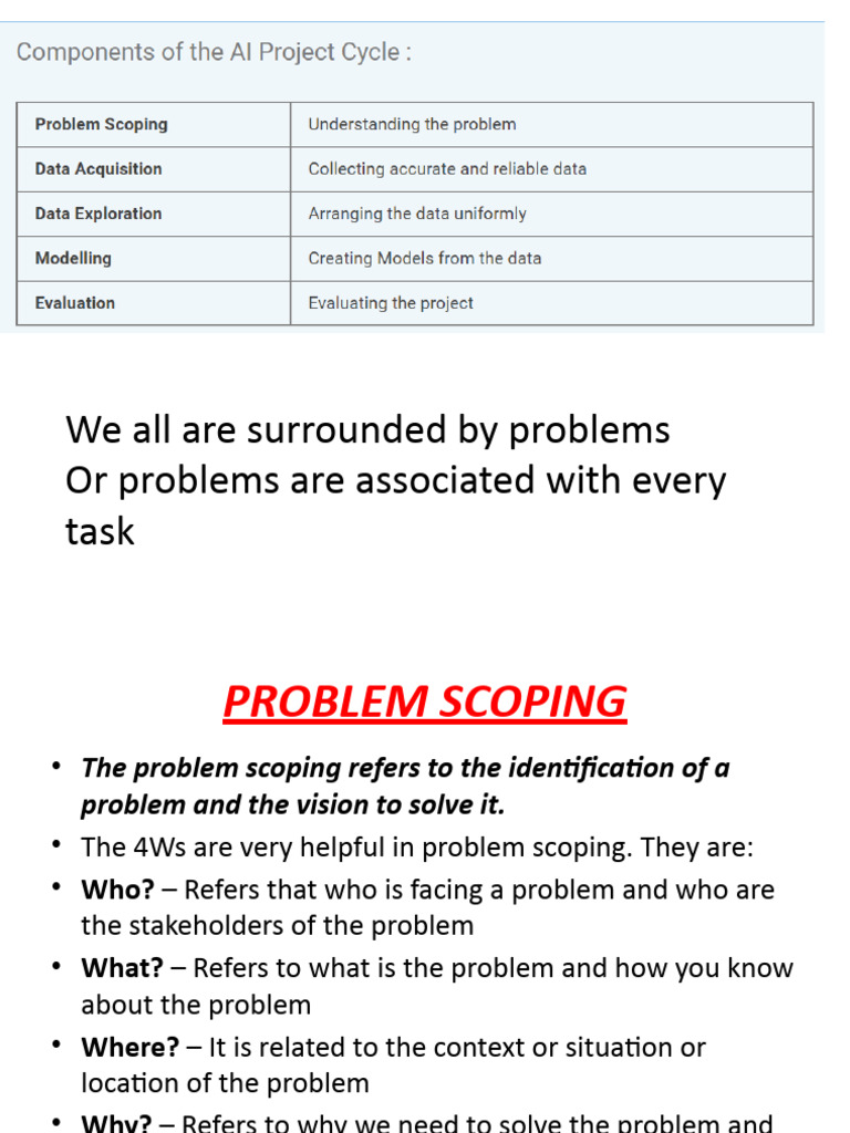 AI Project cycle | Download Free PDF | Artificial Intelligence | Intelligence (AI) & Semantics