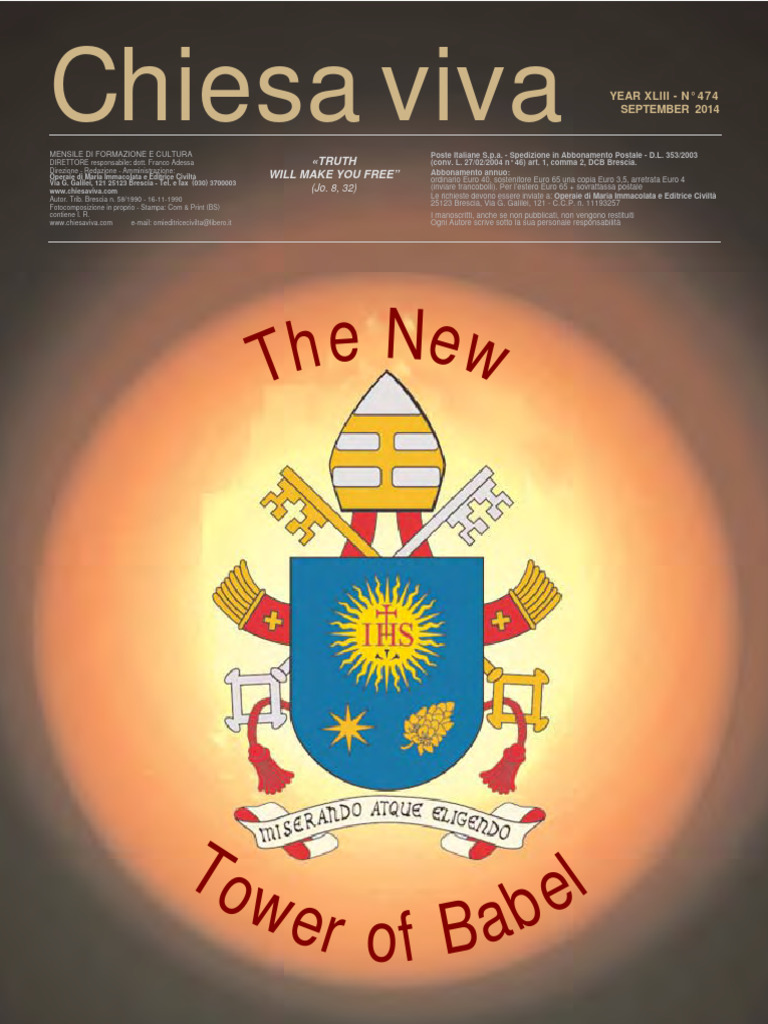 CV 9 2014 Judaeo-Mason Pope Francis New Tower of Babel | PDF | Catholic ...