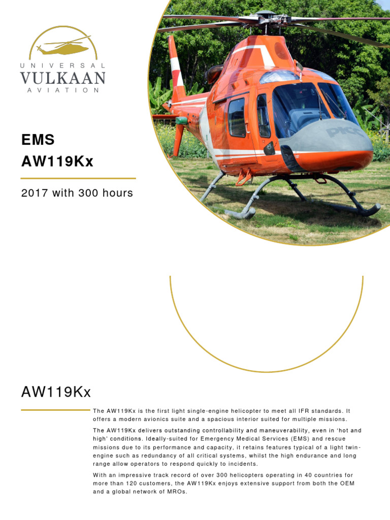 Aw119kx Ems Brochure Uva | PDF | Helicopter Rotor | Aviation