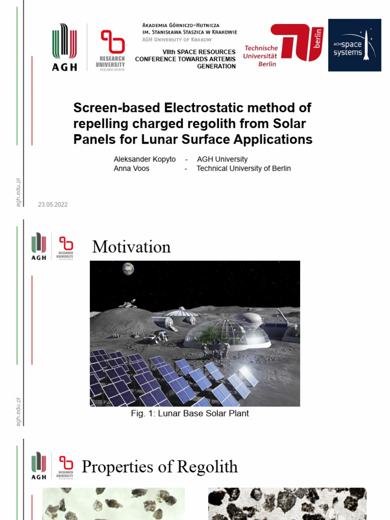 Electrostatic Cleaning for Lunar Solar Panels | PDF | Electrostatics ...
