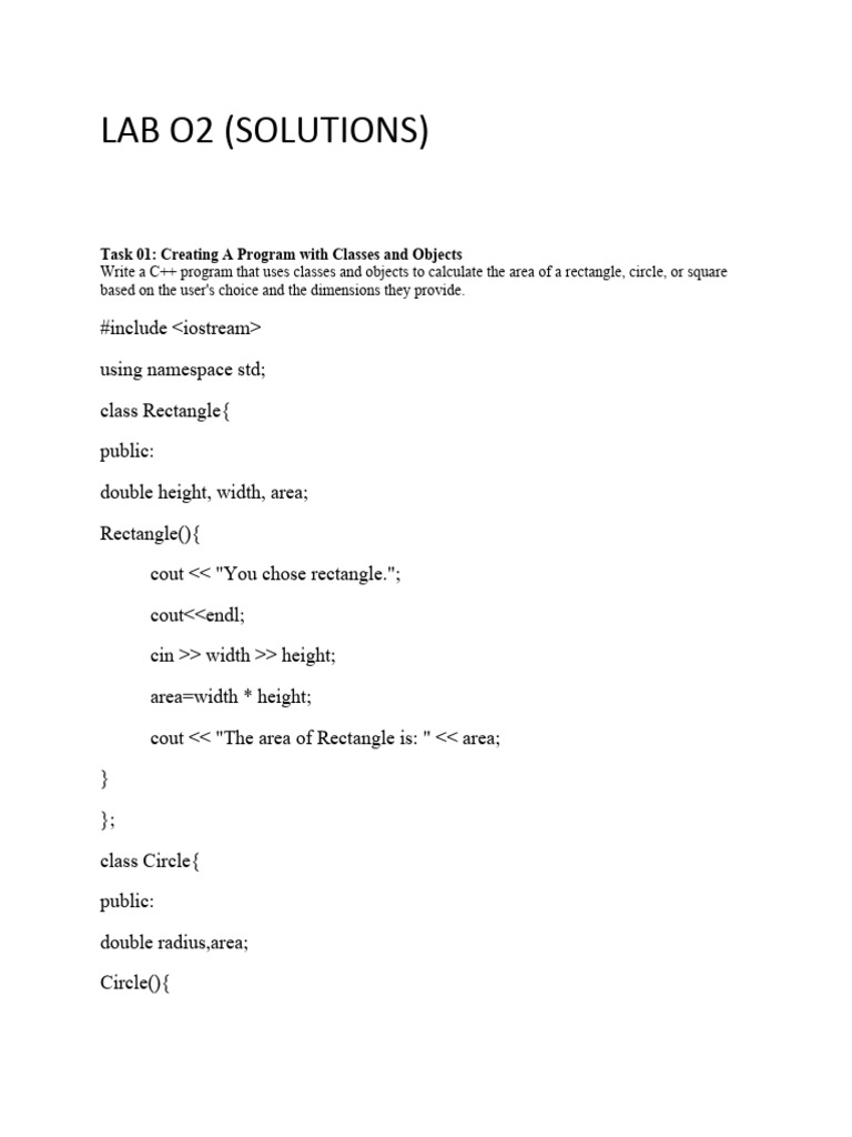 Lab O2 | PDF | Area | Namespace