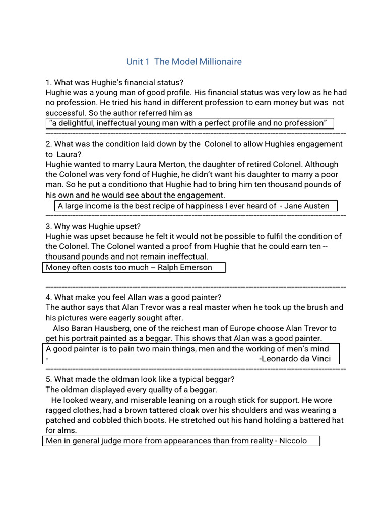 Model millionaire | PDF