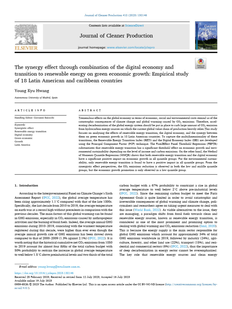 synergy_kyu_JCP_2023 (2) | Download Free PDF | Renewable Energy | Climate Change