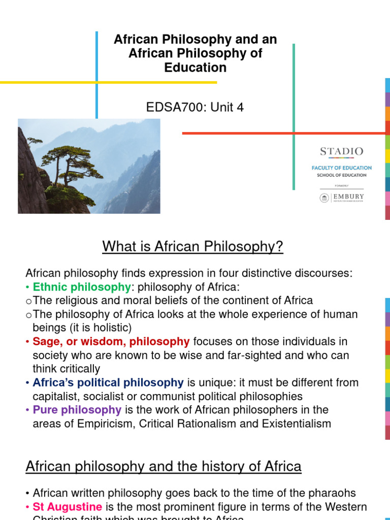 African Philosophy and an African Philosophy of Education V (Revised ...