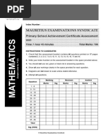PSAC Grade 6 Mathematics 2024 | PDF