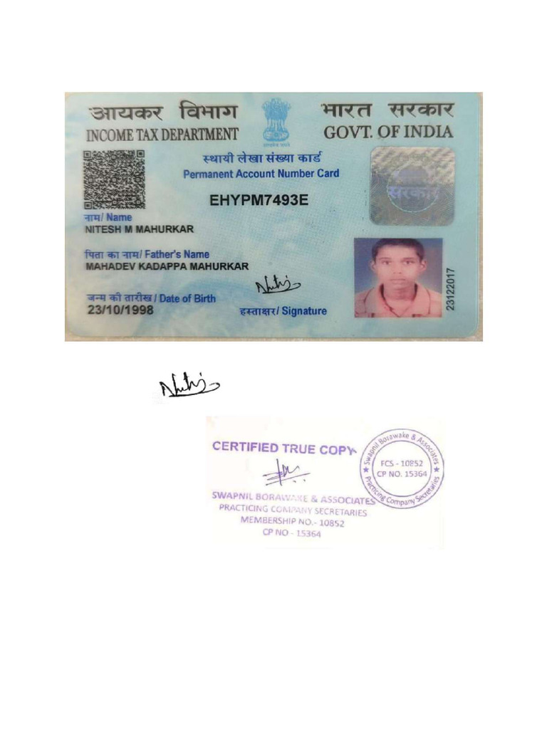 Nilesh Pan Card | PDF
