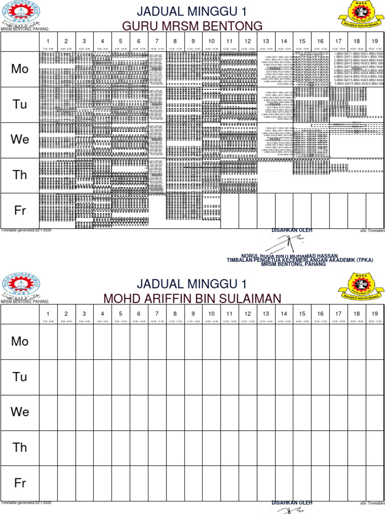 Jad Minggu 1 (Guru) | PDF