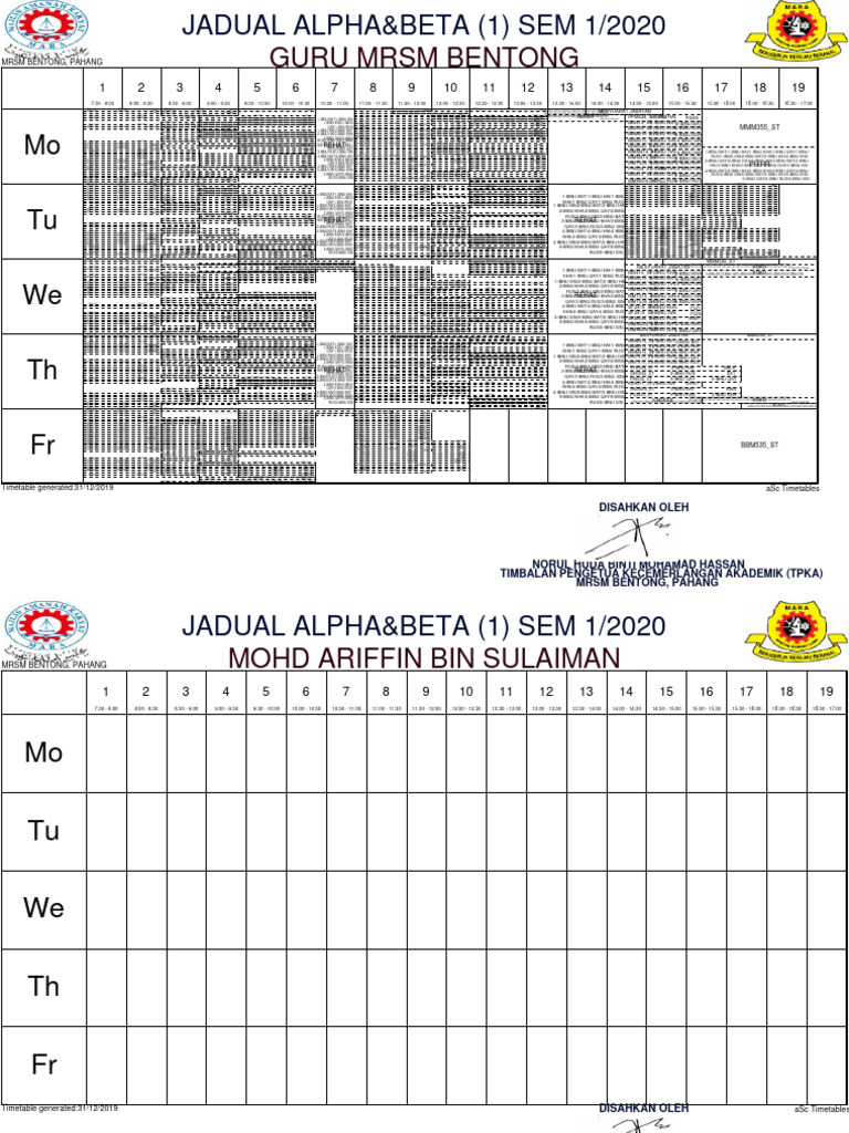 Jad Alpha Dan Beta 1 2020 - Set 5 (Guru) | PDF