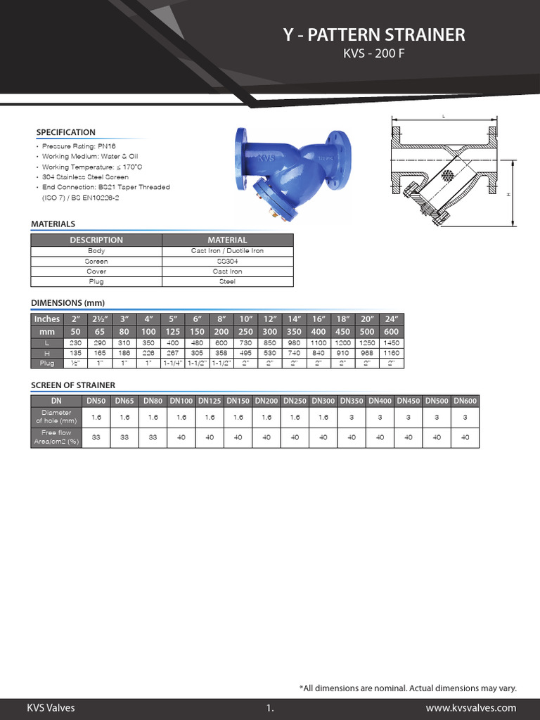 Y Strainer - Catalogue | PDF