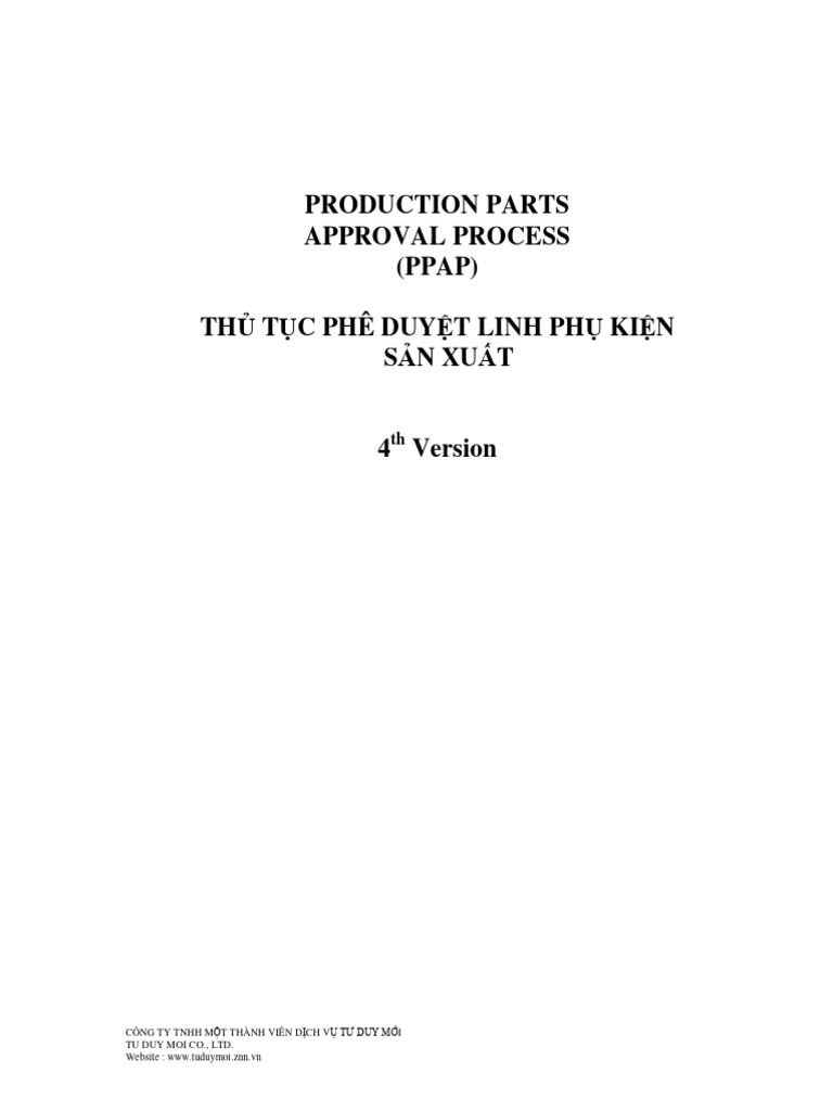 PPAP 4th-Vietnames-English | PDF