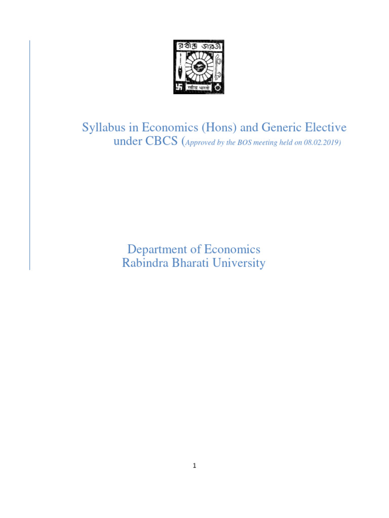 Economics Syllabus Ba Cbcs | PDF | Monopoly | Elasticity (Economics)