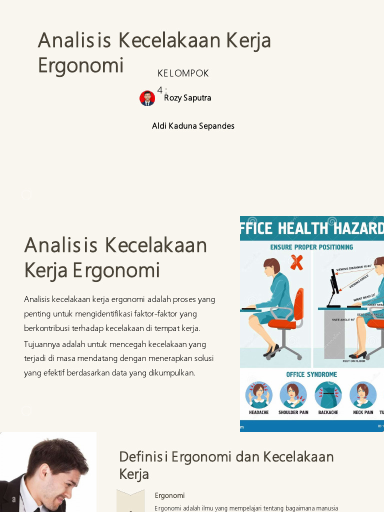 Pengenalan Analisis Kecelakaan Kerja Ergonomi-Kelompok 5 | PDF | Karier & Perkembangan | Komputer