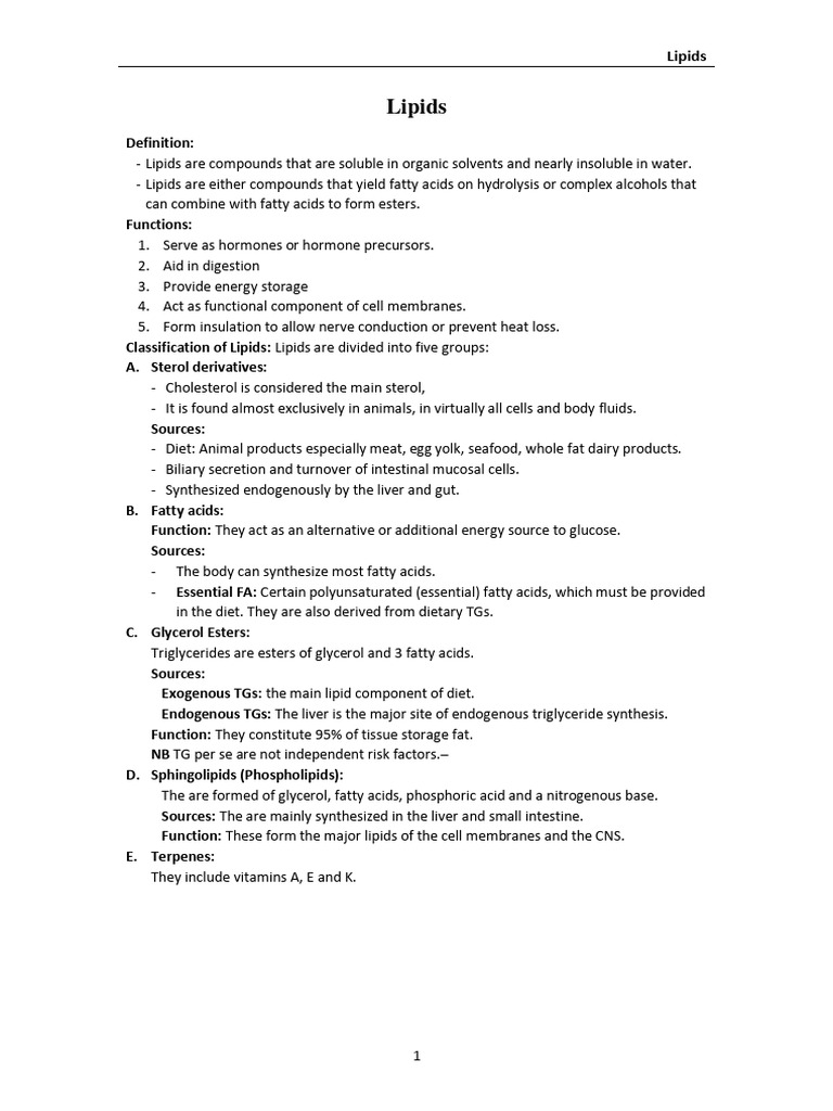 Lipids | PDF | Lipoprotein | Low Density Lipoprotein