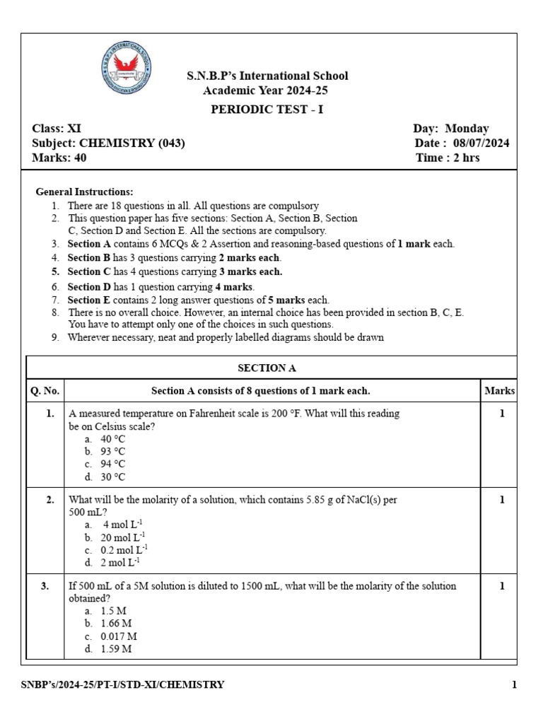 Xi Chem PT-1 | PDF | Mole (Unit) | Molecules