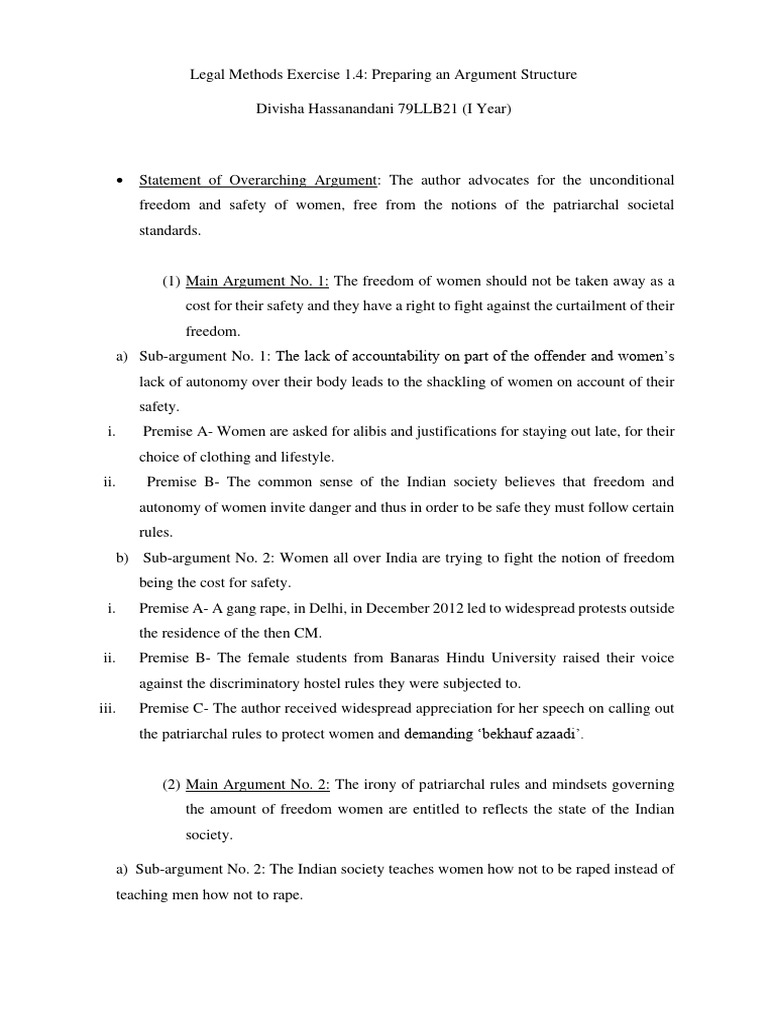 Legal Methods Exercise 1.4 | PDF | Rape | Social Ethics